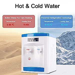 SNKOURIN Water Cooler Dispenser,Top Loading Water Cooler Dispenser for 3 to 5 Gallon,3 Temperature Settings,Countertop Water Dispenser for Home Kitchen Offices Dorm