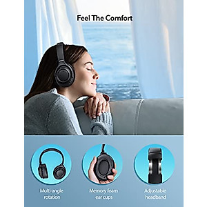 INFURTURE H1 PRO Hybrid Active Noise Cancelling Headphones，Over Ear Bluetooth 5.3 Headphones with Multiple Modes，3 EQ Modes Low Latency, 60H Playtime for Adults, Kids, TV, Travel, Home Office