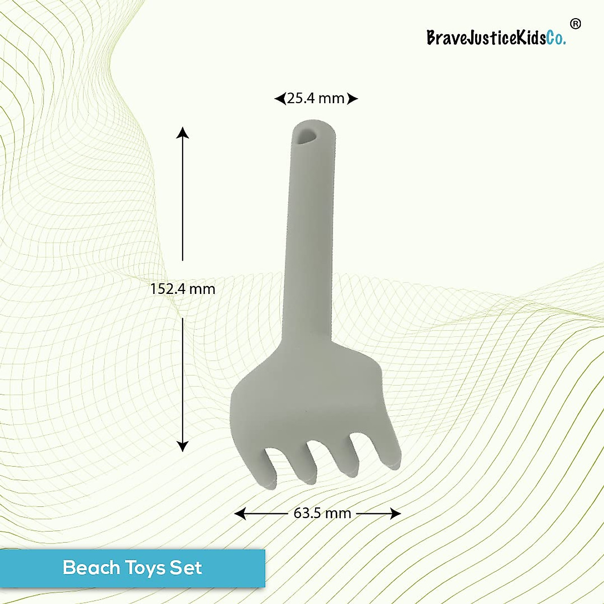 BraveJusticeKidsCo. | Silicone Summer Beach Set XL | Toddler Sandbox Toys | + Beach Bag + Watering Can & Rake (Warm Sand)