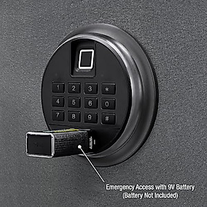 Barska Advanced Digital Biometric Fingerprint & Keypad Code Security Fireproof Safe - 2.02 Cu Ft with LED Light & Alarm