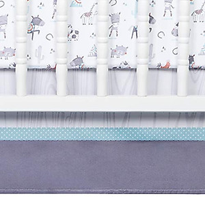 Sammy & Lou Farmstead Friends 4-Piece Baby Crib Bedding Set, Includes Quilt, Fitted Crib Sheets Neutral, Crib Skirt, and Plush Toy