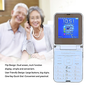 Flip Senior Cellphone, Flip Mobile Phone, Big Clear Sound Cellphone Built in LED Flashlight with HD Camera for Elderly, Dual Screen Display(Internal and External Screens)