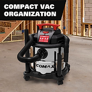 ECOMAX Wet Dry Vac 5 Gallon, 4 Peak HP, Portable Stainless Steel Shop Vacuum Wet/Dry with Powerful Suction-85 CFM, 3-in-1 Wet/Dry/Blow, Shop Vacuum for Home, Workshop, Jobsite, EM18115