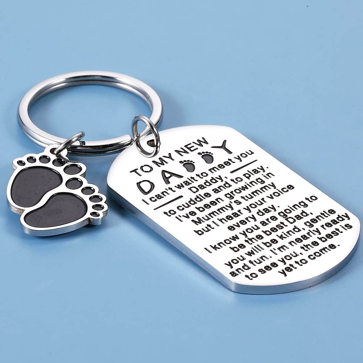 New Dad to Be Gifts Keychain Pregnancy Baby Announcement Gifts for Dad Men First Time Father's Day Gifts Soon to Be Daddy Gifts for Him First Time Dads Moms Gifts for Husband from New Mommy Wife