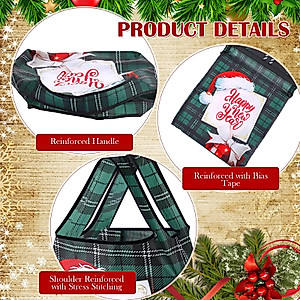 Paterr 24 Pack Christmas Reusable Grocery Bags Foldable Tote Bag Shopping Bag Gift Bags 50lbs Polyester Carry Pouch for Xmas (Vivid)