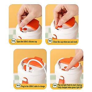 Portable Blender for Shakes and Smoothies, 13oz Personal Blender with USB Rechargeable and 10 Blades Mini Small Blender Bottles for Office Gym Kitchen (White)