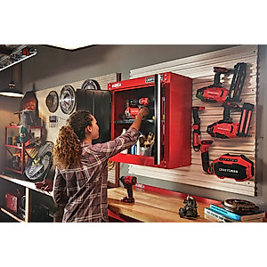 Craftsman 28-Inch Garage Storage Wall Cabinet and MaxWorks 30-Bin Parts Storage Rack Bundle