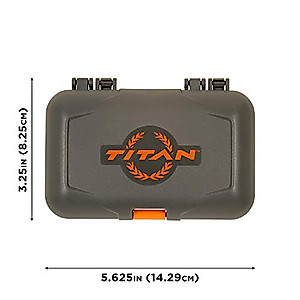 Allen Company Titan Broadhead Box & Caddy - Holds 6 Broadheads with Closed Width Up to 1-3/8" - Outdoor Storage for Bow, Compound Bow, Crossbow Accessories - Gray/Orange