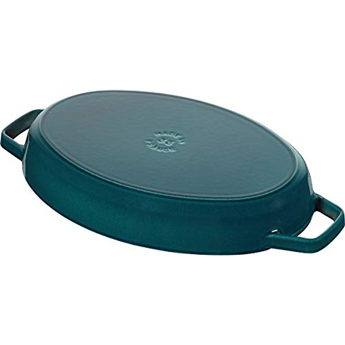 Staub 40501-125 Fish Signature Oval Hot Plate Lamer Two-Handed Cast Iron Pot, Induction Compatible