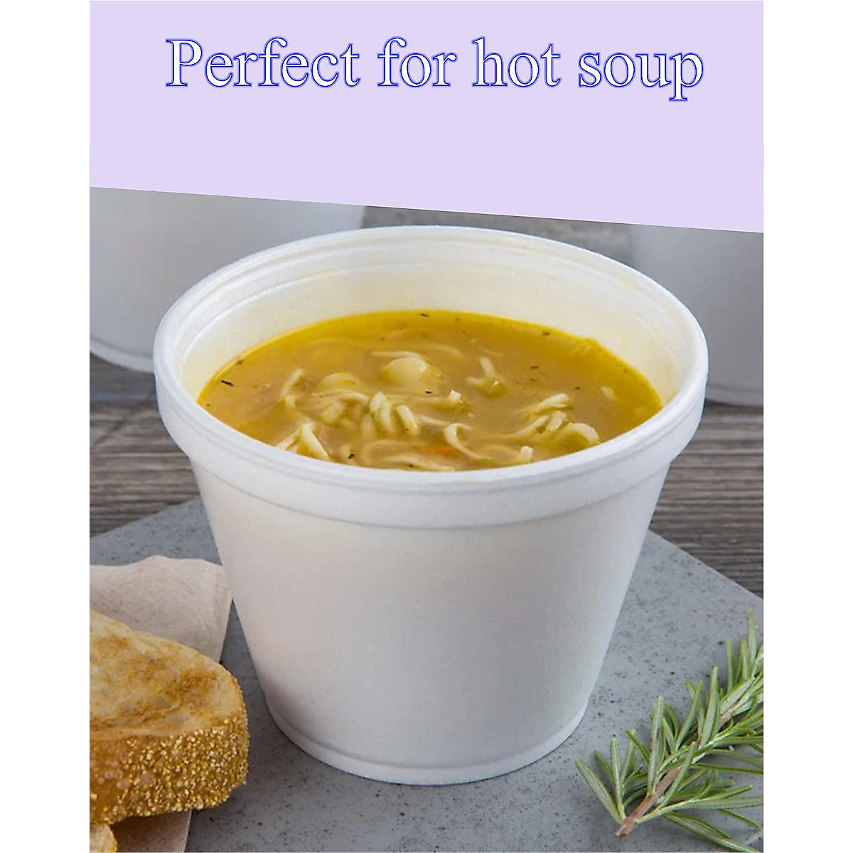 Mr. Miracle Foam Bowl with Lid for Hot and Cold Foods – 8 Ounce Disposable Soup Container with Vented Lid, Great for Ice Cream, Yogurt, Soup, Takeout [100 pack]