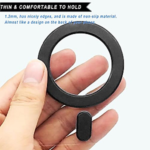 2 Pack Magnetic Adapter Ring, Universal Magnet Sticker Compatible with Magsafe Accessories & Wireless Charging for iPhone 14/13/12/11 Pro Max Mini, Galaxy S22/S21, Black/White