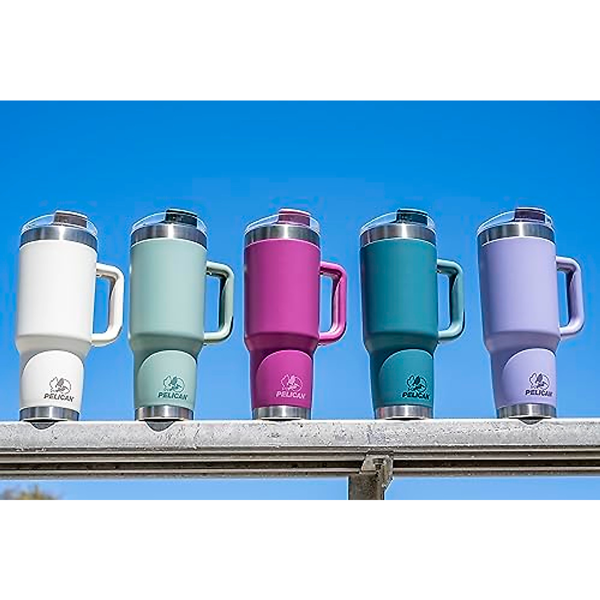 Pelican Hydration Pelican Porter™ 40 oz Vacuum Insulated Tumbler - Recycled Stainless Steel Double Wall Travel with Dual Lid, Powder Coated Insulated Coffee Mug For Hot Cold Drinks, Blush