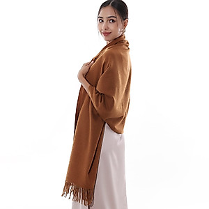 RIIQIICHY Winter Scarf for Women Caramel Pashmina Shawls Wraps for Evening Dresses Large Warm Soft Scarves