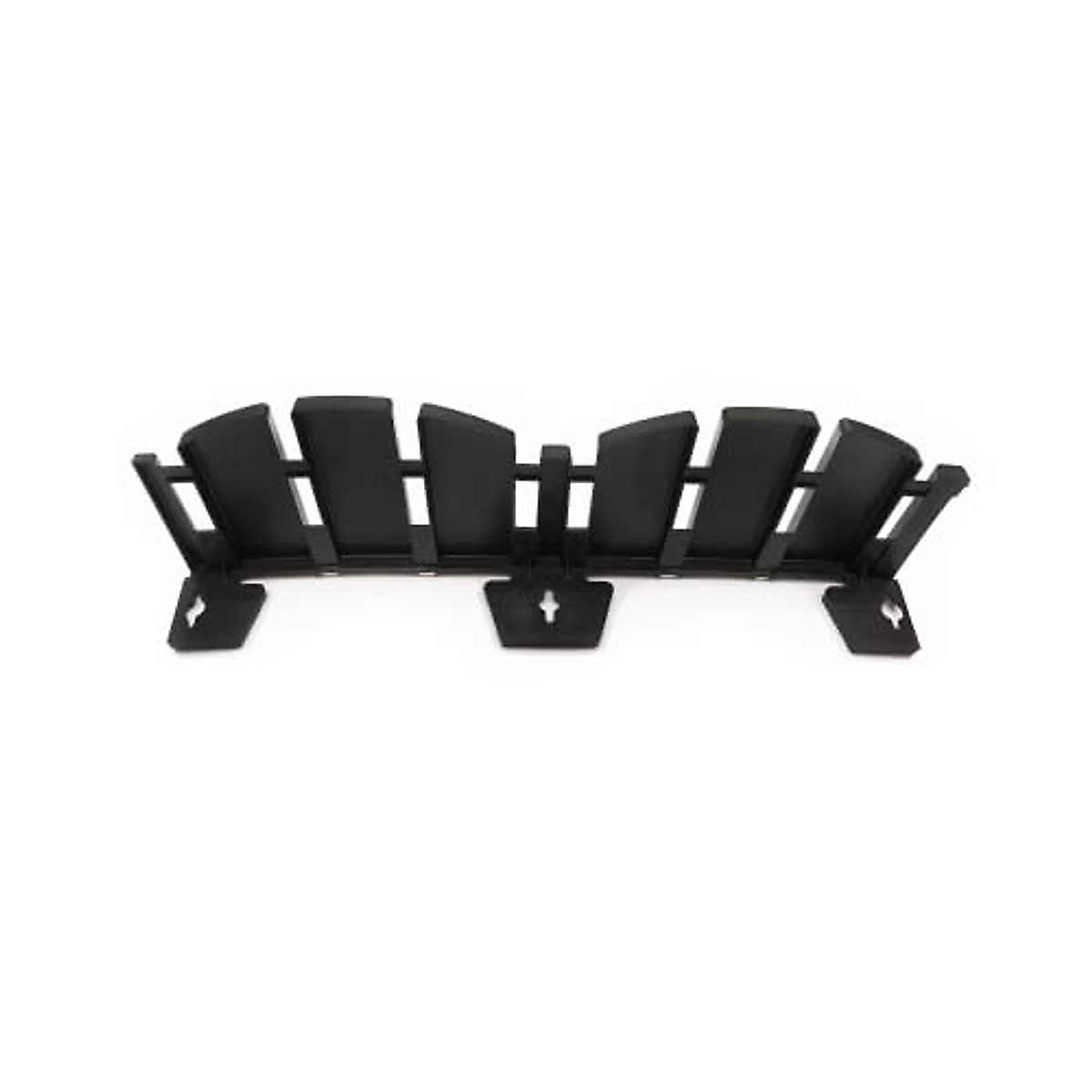 EasyFlex No-Dig Landscape Edging with Anchoring Spikes, 4.5 in. Tall Decorative Adirondack Wood-Look Fence Garden Border, 15 Foot Kit, Black