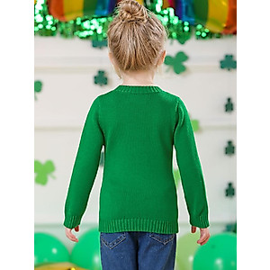 St Patricks Toddler Clover Shamrock Knitted Pullover Irish Sweater Party Lucky Sweatshirt Green 2 Years