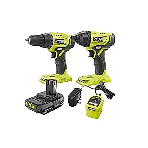 TTI Ryobi 18-Volt Cordless 1/2 in. Drill/Driver and Impact Driver Combo Kit PCK05KN, (No Retail Packaging)