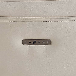 La-Z-Boy Melrose Executive Office, Adjustable High Back Ergonomic Computer Chair with Lumbar Support, Brass Finish, Ivory White Bonded Leather 30D x 25.25W x 40.25H Inch