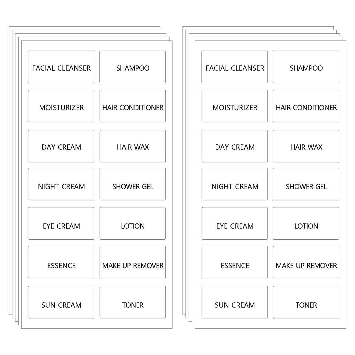 140pcs Clear Bathroom Labels Beauty Organization Labels Waterproof Body Wash Shampoo Dispenser Sticker Skin Care Bottle Stickers for Lotion Cream Cosmetic Travel Bottles Labels