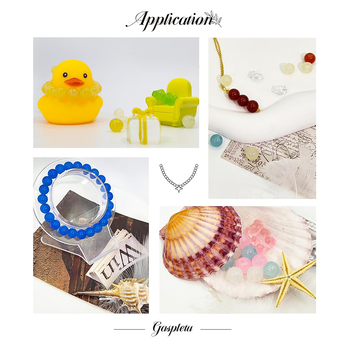 Gaspletu 1800PCS 8mm Glass Beads Bracelet Making Kit, 72 Colors Crystal Beads for Jewelry Making, 3 Box Round Beads Suitable for Beginners