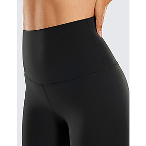 CRZ YOGA Super High Waisted Butterluxe Womens Biker Shorts 6 Inches - Buttery Soft Workout Yoga Shorts Over Belly Black Medium