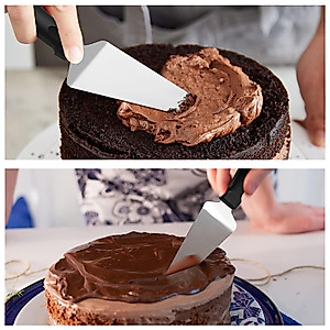 RHBLME 25PCS Pie Server, Pie Server Spatula Pizza Server Spatula Stainless Steel Cake Server Spatula Non Slip Easy to Grip Baking Triangular Spade Plastic Handle Shovel for Desserts Pizza Pie Cake