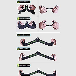 Home Gym Fitness Rowing T-bar V-bar Pulley Cable Machine Attachments, Bicep Curl Tricep LAT Pulldown Bar Back Strength Training Handle Grips LAT Pull Down Bar Press Down Exercises