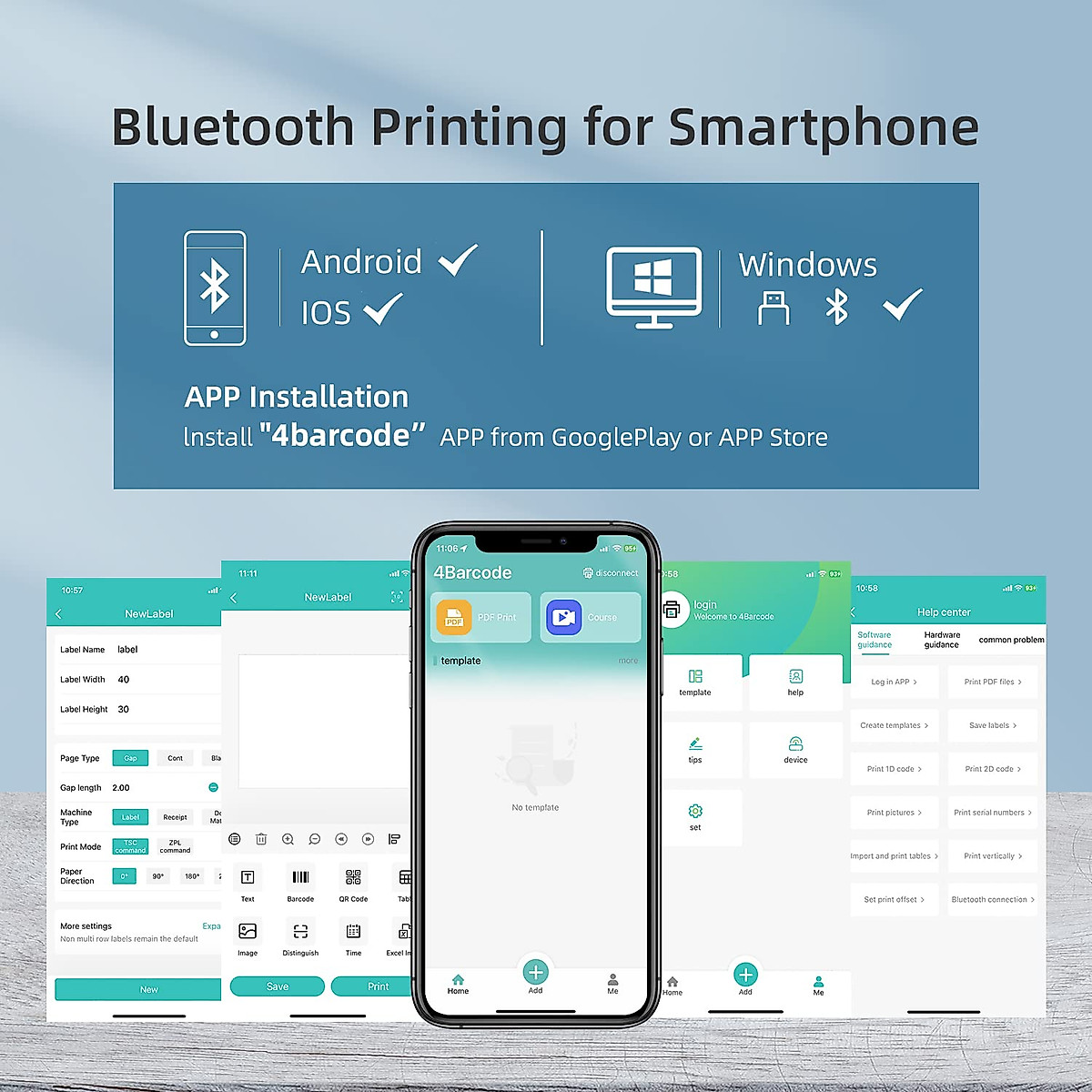 vretti Bluetooth Thermal Label Printer, 4x6 Shipping Label Printer for Shipping Packages & Small Business, Wireless Label Printer Compatible with iPhone Android Window Mac USPS UPS Amazon