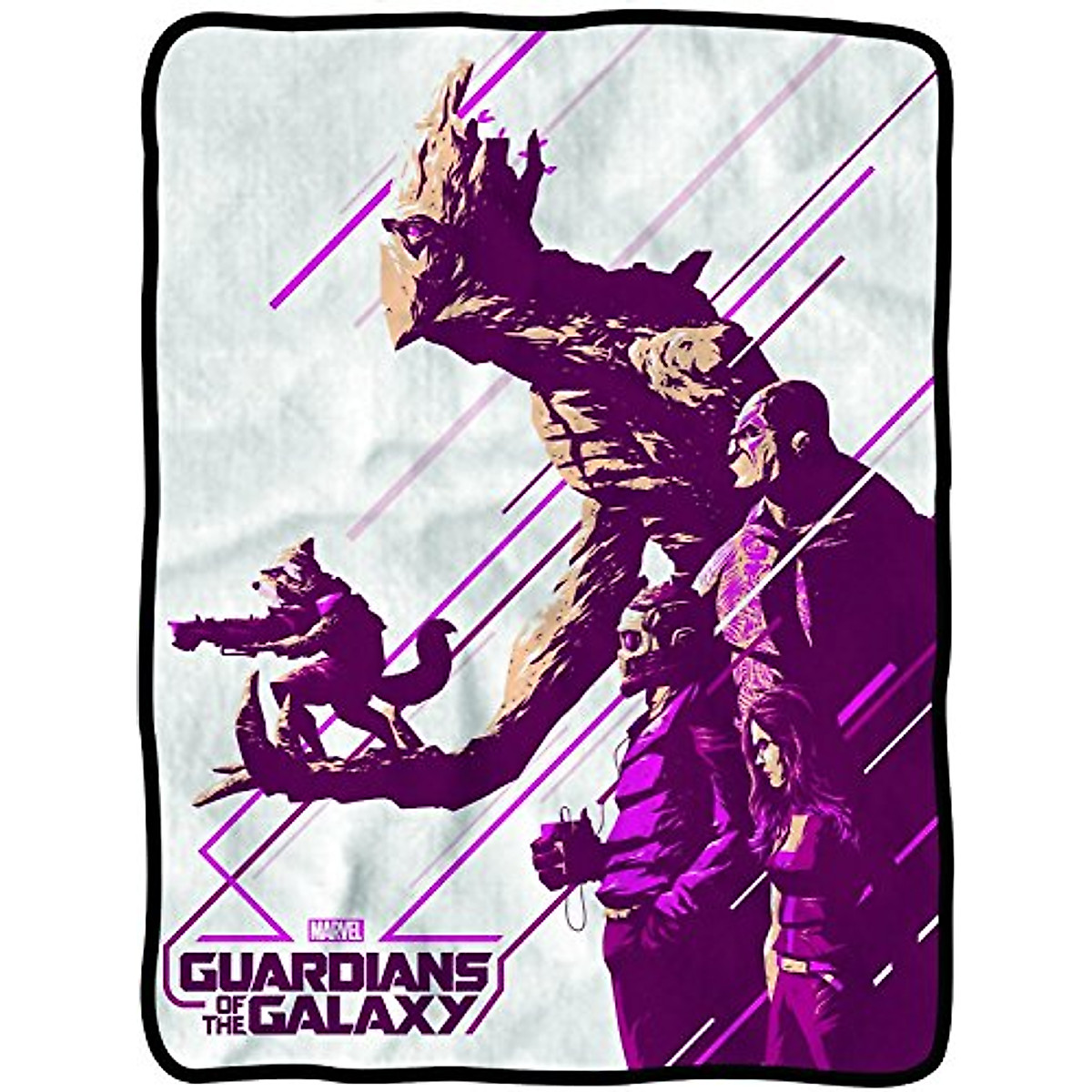 Classic Imports Guardians of The Galaxy Purple Group Fleece Throw Blanket