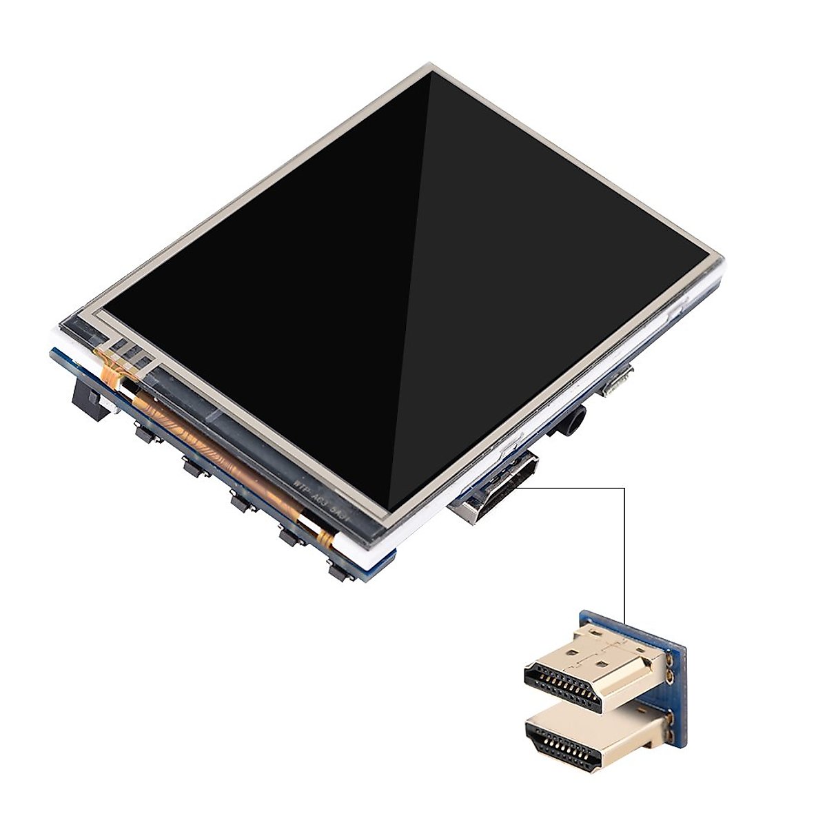 3.5 inch LCD Screen for Raspberry , IPS 60fps 3.5 inch LCD Display for Raspberry with Black Acrylic Case, 320x480~1920x1080 Adjustable Resolution