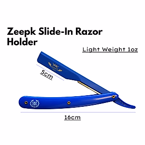 Barbero Cuchilla Barber Razor Navaja Straight Clean Shave Free Blades Salon Shaving Classic Stainless Steel (Blue Razor Holder)