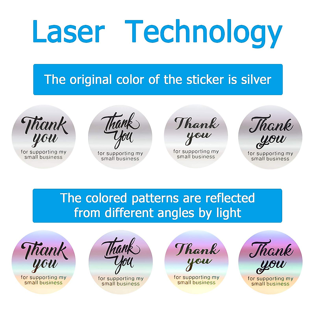 1.5" Thank You Stickers Small Business, Rainbow Designs 500pcs Label Stickers, Thank You Stickers Roll for Cookies Box, Gift Bags, Envelope Seals and Small Business Supplies