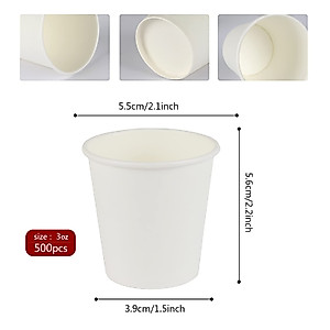 Yes!Fresh [500Count] 3oz Disposable Paper Cups,Hot/Cold Beverage Drinking Cup，Small Paper Cups for Bathroom and Mouthwash (3 oz, 500 Count, White)