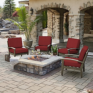 Arden Selections ProFoam Essentials Outdoor Deep Seating Cushion Set 24 x 24, Ruby Red Leala