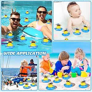Summer Rubber Duck Mini Yellow Duck Bath Toys Duckies Car Dashboard Decorations with Mini Sun Hat Swim Ring Necklace and Sunglasses for Bathtub Shower Birthday Swimming (24 Set)