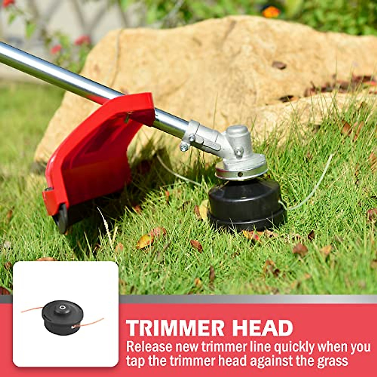 PowerSmart String Trimmer & Edger, 2 Stroke Weed Wacker with Straight Shaft, 25.4CC Gas Powered Weed Eater with 16" Cutting Path, 2 in 1 Brush Cutter with 10" Blade, Edger Lawn Tool for Yard, Garden