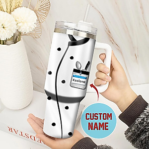 WAZONE Personalized Chef Nutrition Facts Tumbler 40oz with Handle and Straw Culinary Stainless Steel Tumblers Travel Mug Gift Ideas Novelty Custom Name Gifts For Women Men Cooking Lovers