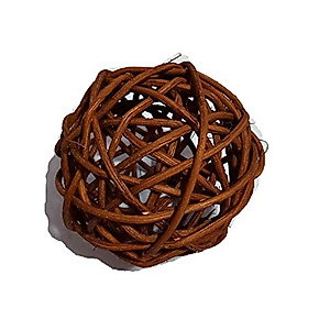 Bag of Brown Natural Wicker 4" dia Twig Orbs Balls - Bag of 9