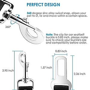 URPOWER Upgraded Dog Seat Belt 2 Pack Dog Car Seatbelts Adjustable Pet Seat Belt for Vehicle Nylon Pet Safety Seat Belts Heavy Duty & Elastic & Durable Car Seat Belt for Dogs, Cats and Pets