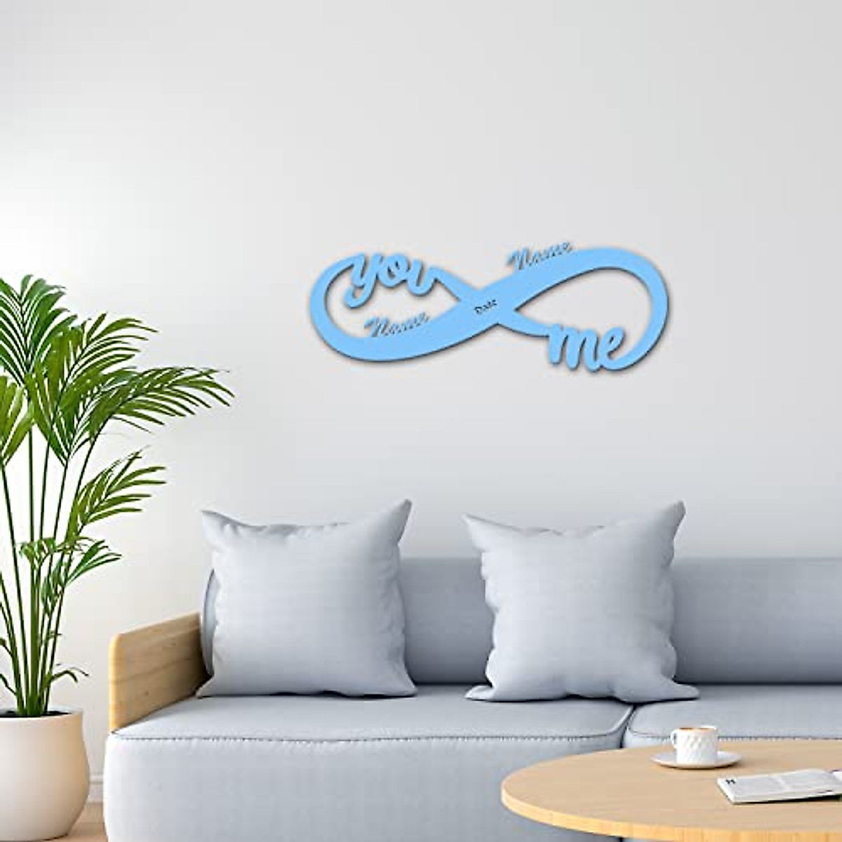 Love Couple Gifts for him or her I Personalized Infinity - You and Me Wood Art Led Night Light I Romantic Home Decor for Anniversary or as Wedding Decoration