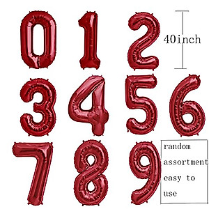 Tellpet Red Number 3 Balloon, 40 Inch