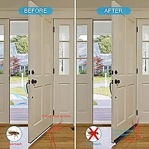 Door Draft Stopper, 37" Under Door Draft Stoppers, Adjustable Door Draft Blocker Bottom for Soundproof, Isolating Hot and Cold Air, Dust, Smoke, Wind and Breeze (Black, 1 Pack)