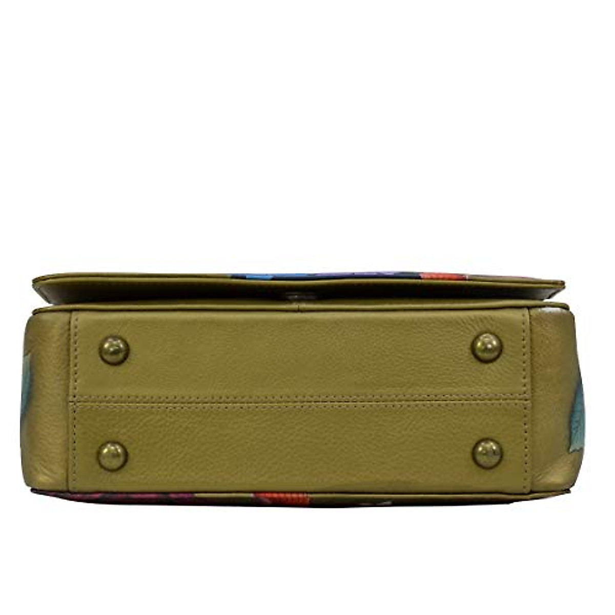 Anuschka Women’s Genuine Leather Medium Flap Crossbody Handbag - Hand Painted Exterior - Dreamy Floral