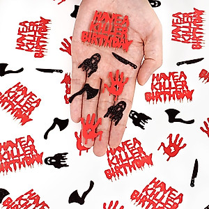 Glitter Have a Killer Birthday Confetti, Halloween Birthday Party Decorations, Murder Mystery Birthday Party Scary Horror Birthday Party Decorations(100pcs)