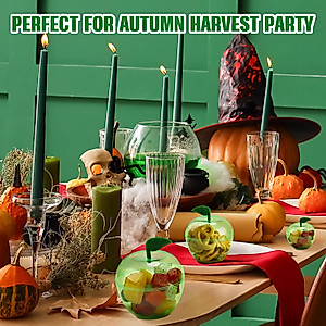 Menkxi 30 Pcs 3 Sizes Plastic Apple Container End of School Treat Boxes Candy Holder Teacher Gifts Bobbing Apples Candy Jar Gifts for Christmas Valentine‘s Day Wedding Snow Party Favor(Green)