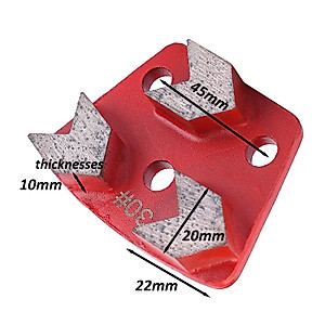 Ezweiji 3pcs Diamond Grinding Discs, 3 Arrow Tooth Trapezoidal Diamond #30 Grit Metal Scraper Floor Grinding Pad Disc for Concrete and trapezoidal Diamond Grinding Machines