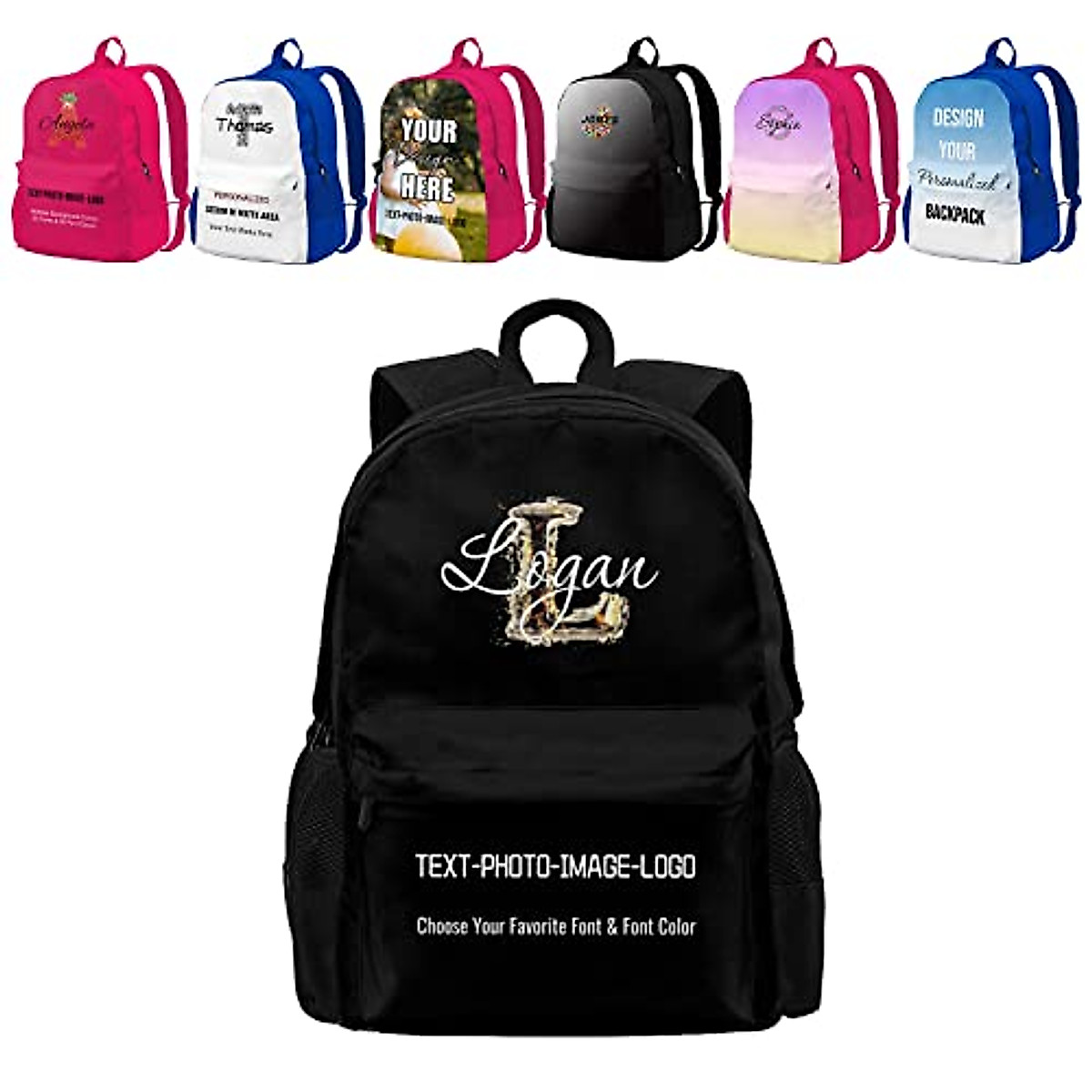 Custom School Bag,Customized Large Capacity Travel Knapsack,Personalized Photo & Text & Logo,SchoolBag Suitable For Women Men