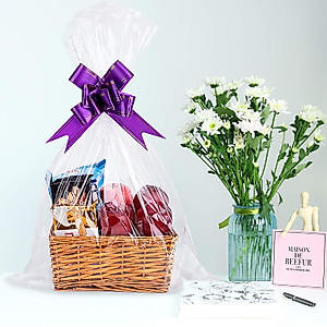 Awpeye Cellophane Bags 25 Pack, Cellophane Gift Bags, Cellophane Wide Clear Bags For Mugs, Wine Bottles And Small Baskets 2 Mil Thick