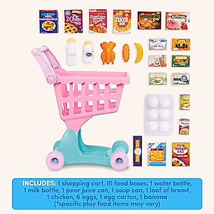 Battat- Play Circle- Shopping Cart – Toy Food – Play Kitchen For Toddlers- Pretend Play- Shopping Day Grocery Cart- 2 years +