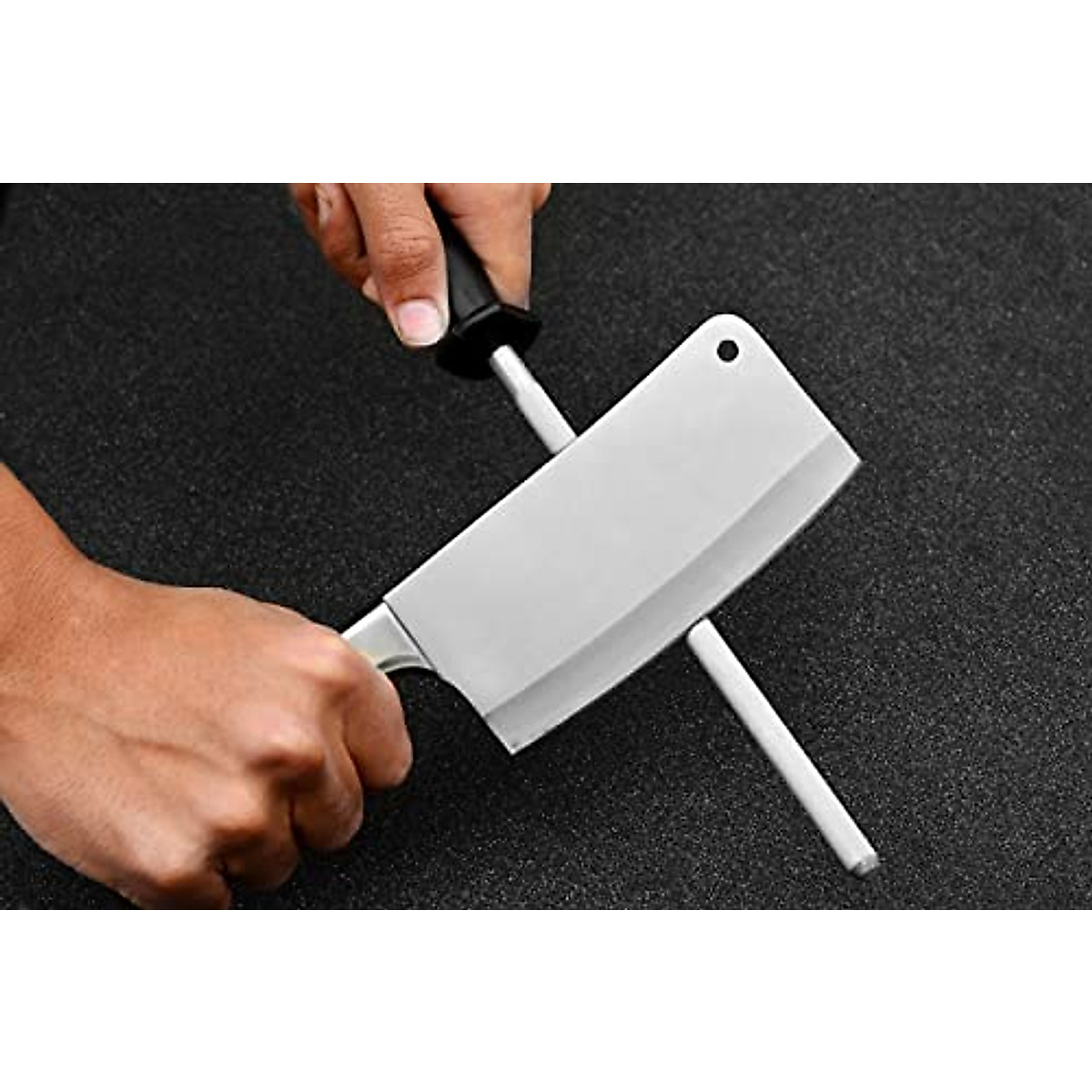 ALZAFASH Meat Cleaver with Knife Sharpener
