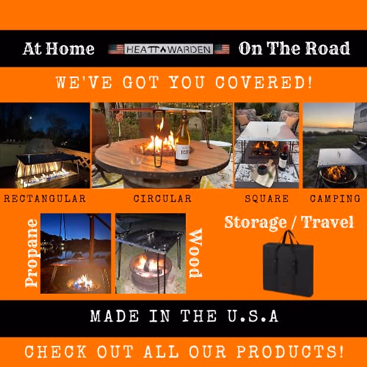 Heat Warden Premium Heat Deflector System with 3 Stainless Steel Sides Turns Your FIRE Pit INTO a Warm and Cozy Outdoor Fireplace!